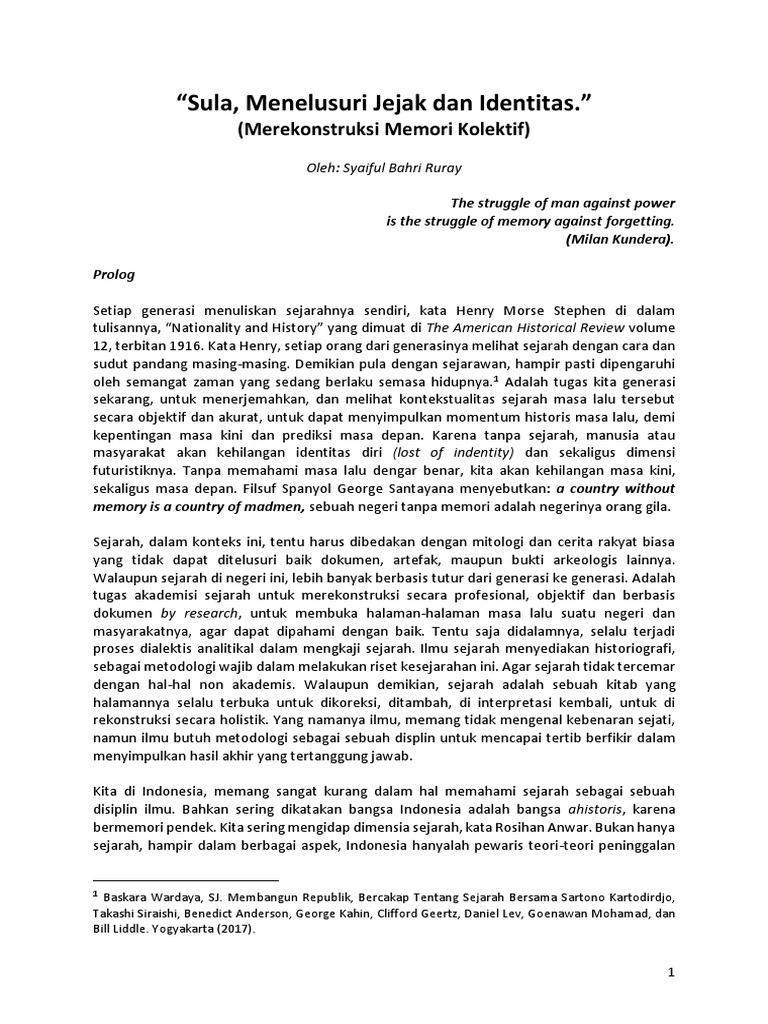 Sula, Menelusuri Jejak Dan Identitas | PDF