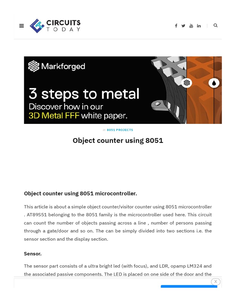Circuitstoday Com Object Counter Using 8051 | PDF | Electronics ...