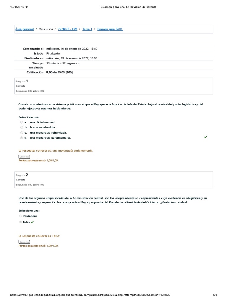 Examen para EA01. - Revisión Del Intento | PDF | Servicio Civil | Política mundial