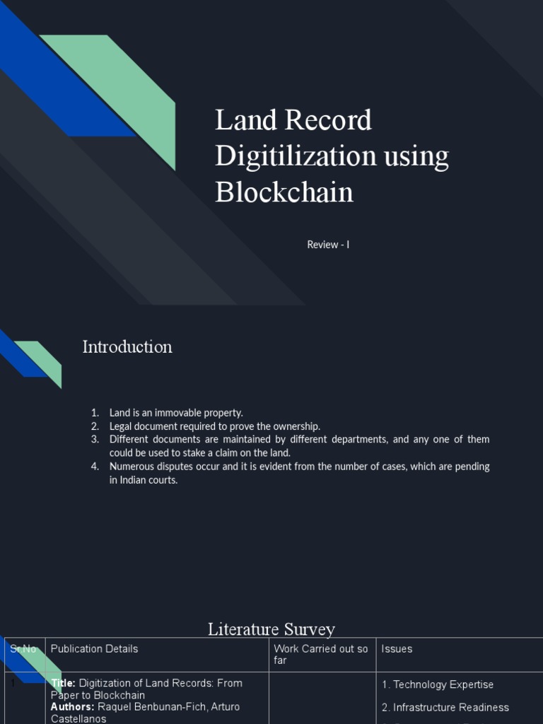 Land Record Digitilization Using Blockchain | PDF | Computing ...