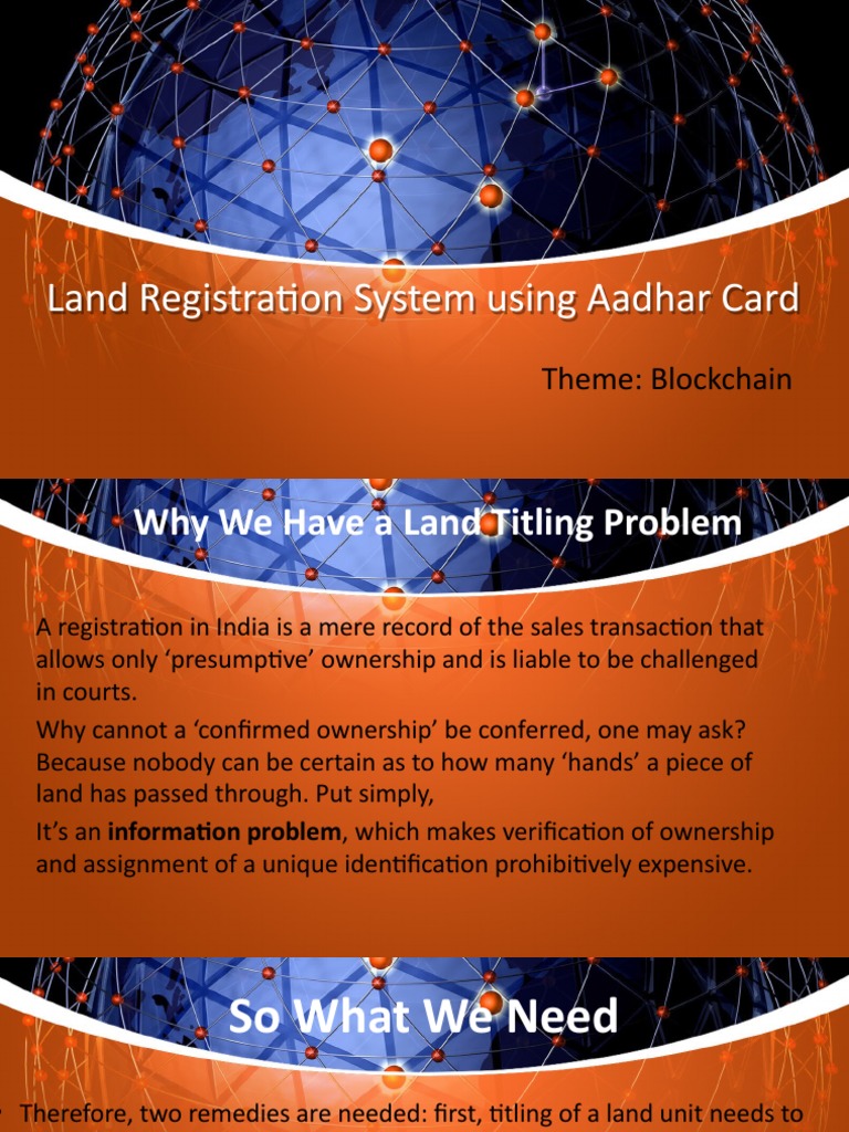 A Blockchain-Based Land Registration System Using Aadhar Cards to Ensure Secure and Immutable ...