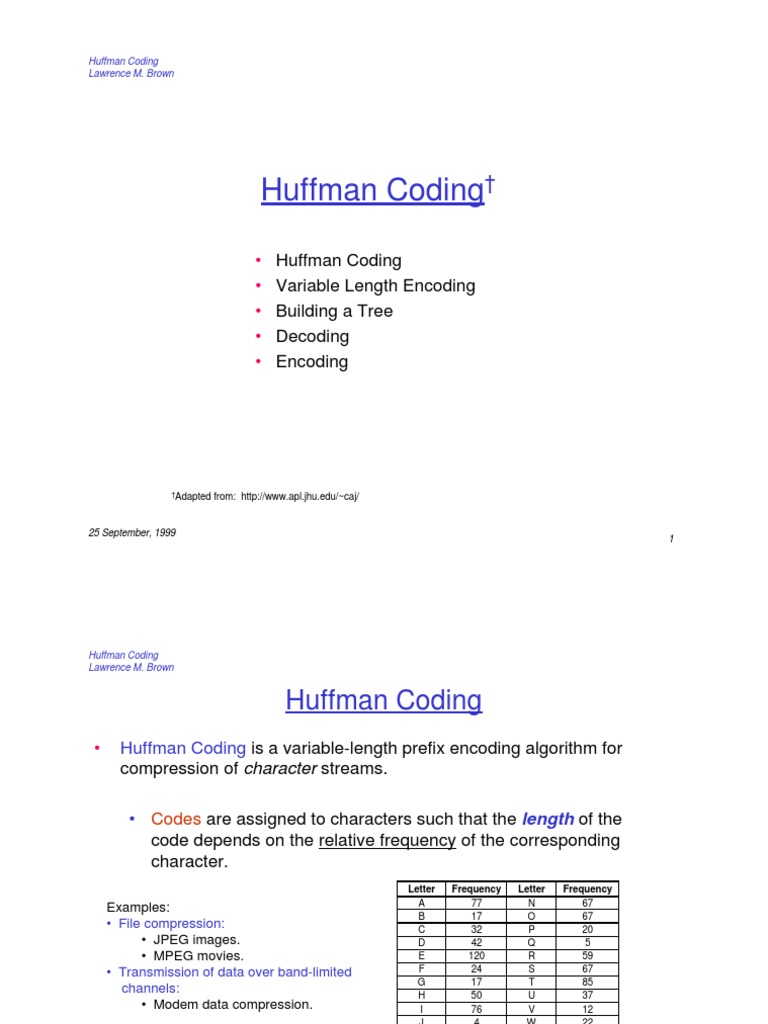 Huffman Coding | Download Free PDF | Code | Character Encoding