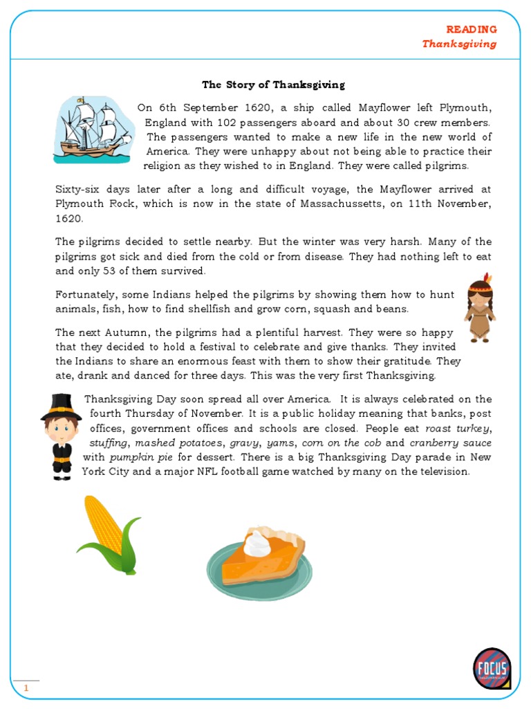 Thanksgiving - Reading | PDF | Thanksgiving | Cooking