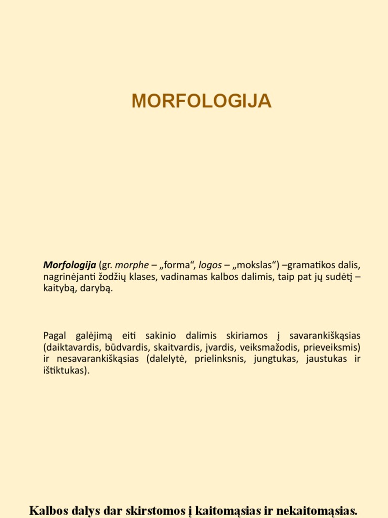 Morfologija Taisykles | PDF
