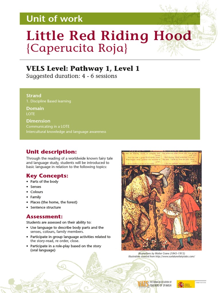 Caperucita Roja: Unidad Didáctica | PDF | Cognitive Science | Linguistics
