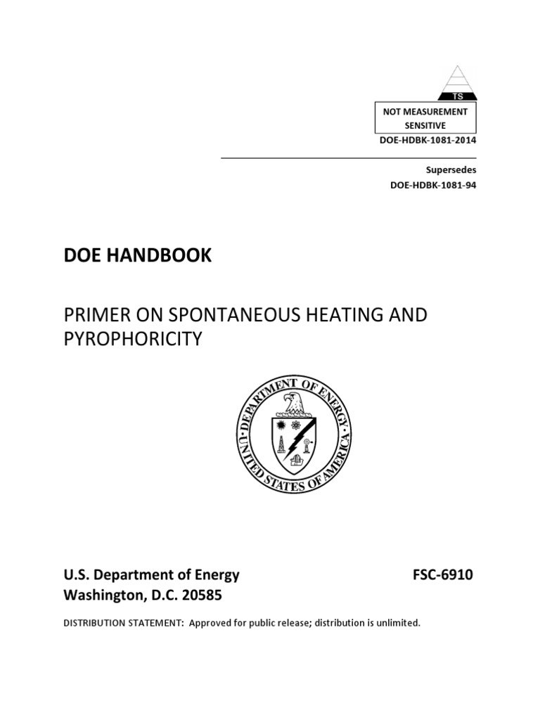 Doe Handbook: Primer On Spontaneous Heating and Pyrophoricity | PDF ...