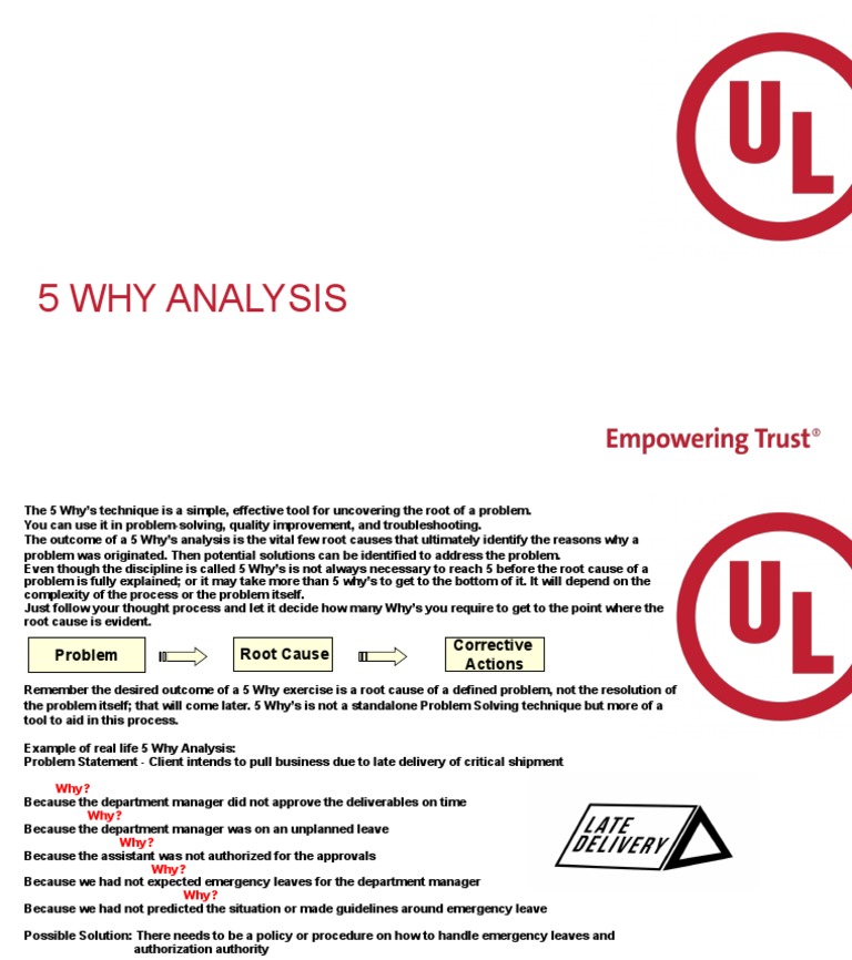 5 Why Analysis for Root Cause Identification | PDF | Career & Growth ...