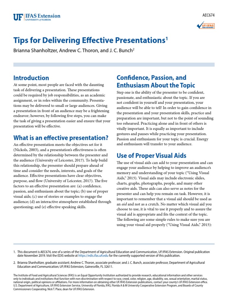 Tips For Delivering Effective Presentations: Confidence, Passion, and ...