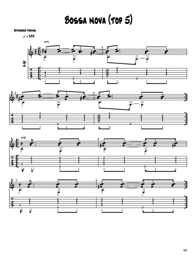 Bossa Nova (Top 5) Bossa Nova (Top 5) : Standard Tuning Standard Tuning ...
