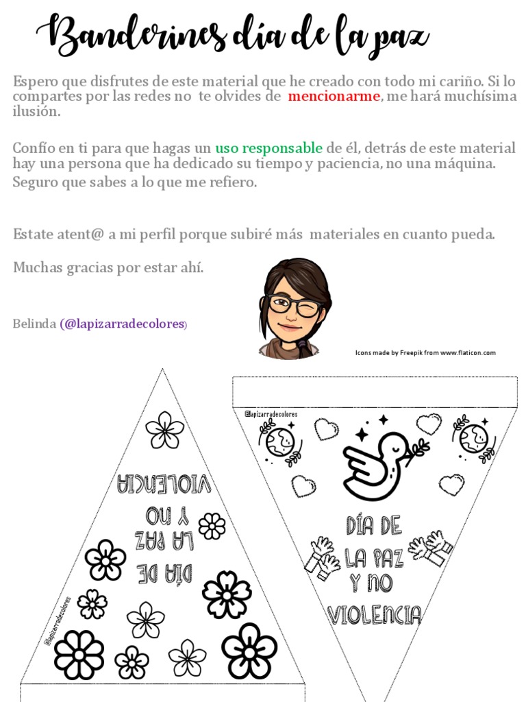 Banderines Día de La Paz | PDF