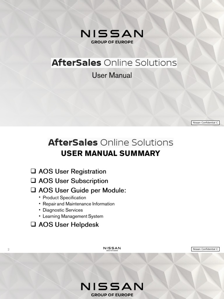 Nissan AOS User Manual Overview | PDF