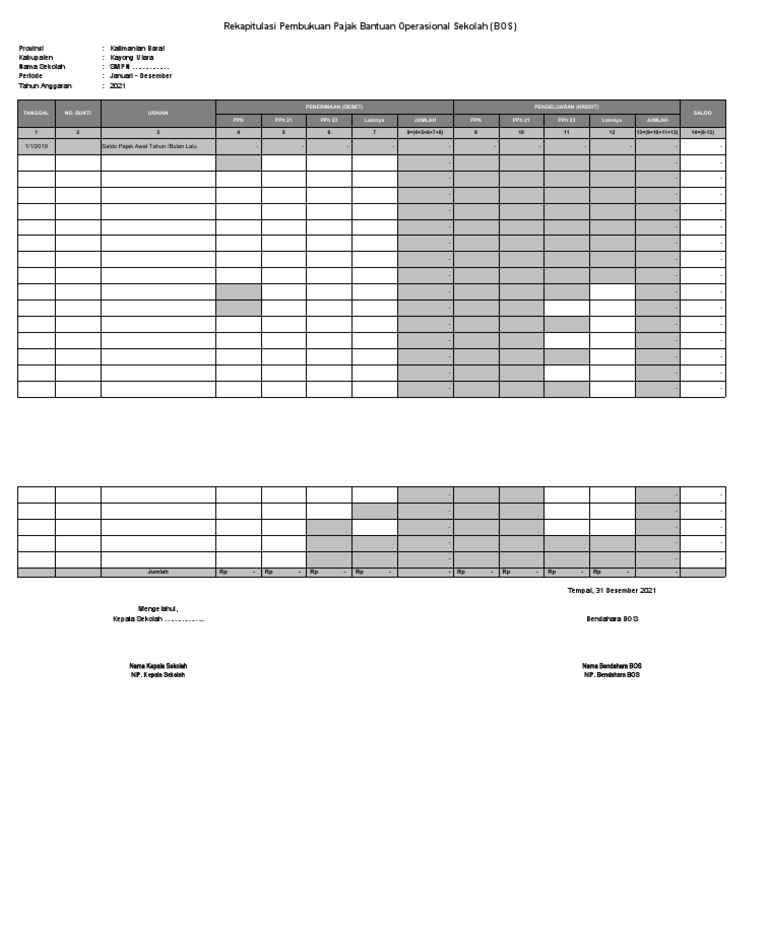 File Rekap Pajak Bos 2021 | PDF