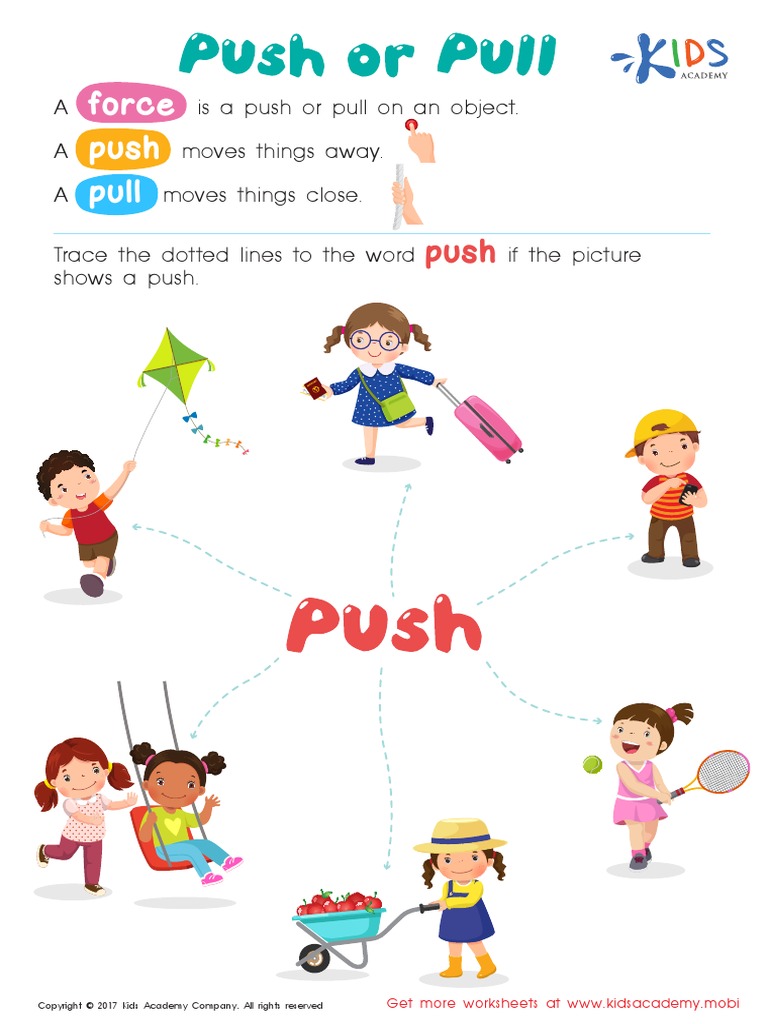 Grade 1 Push or Pull Worksheet | PDF