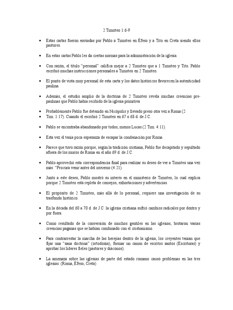 2 Timoteo 1 | PDF | Pablo el apóstol | Jesús