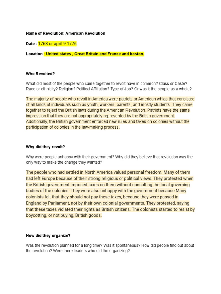 American Revolution | PDF | Kingdom Of Great Britain | American ...