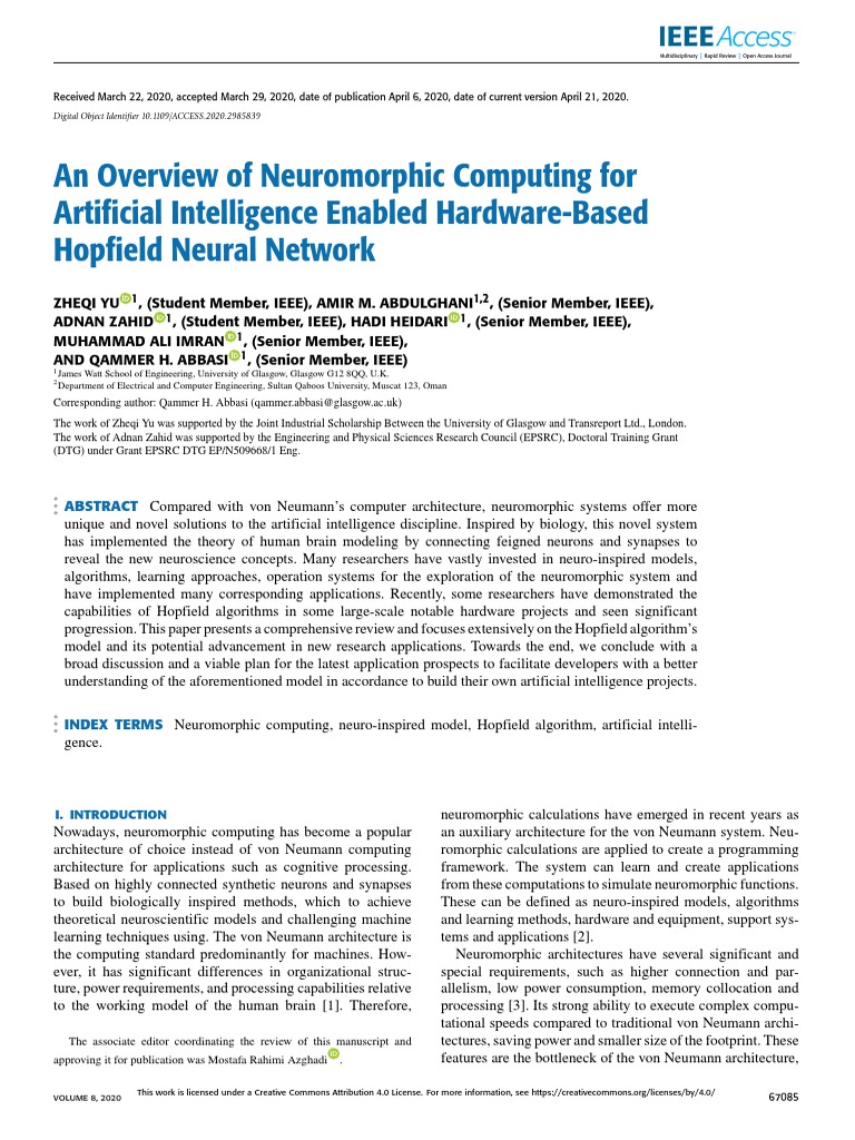 An Overview of Neuromorphic Computing For Artificial Intelligence Enabled Hardware-Based ...