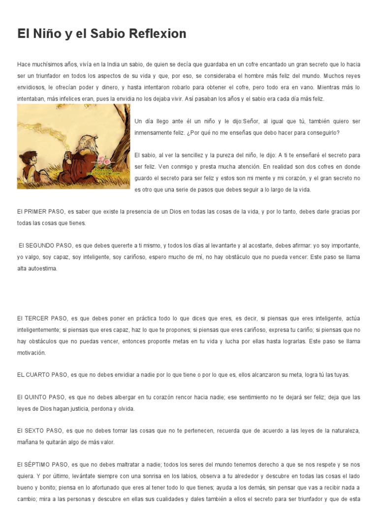 El Niño y El Sabio Reflexion | PDF