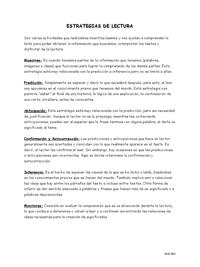 Estrategias de Lectura | PDF