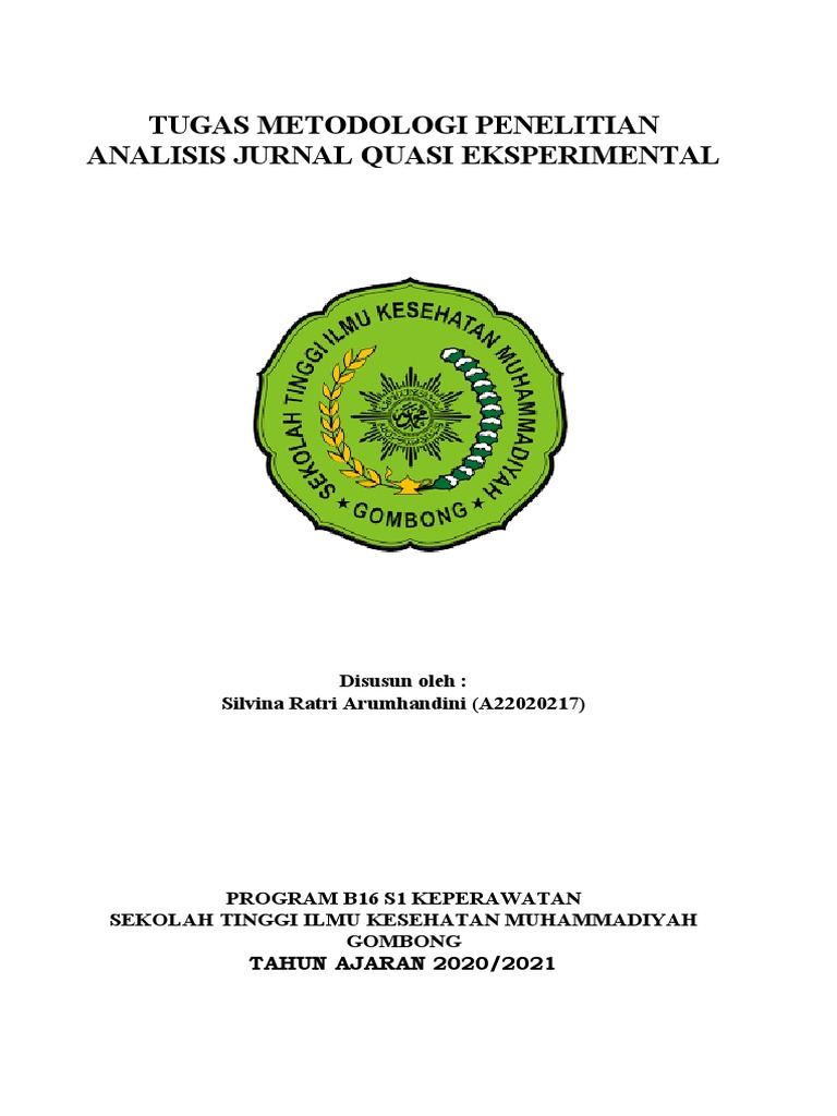 Contoh Analisis Jurnal Kuasi Eksperimental Silvina Ratri Arumhandini ...