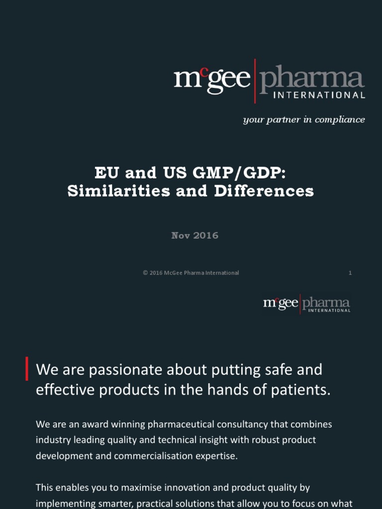 Eu-And-Us-Gmp-Gdp-Similarities-And-Differences 01 | PDF | Food And Drug ...