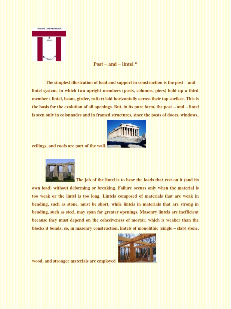 Post and Lintel | PDF | Column | Masonry