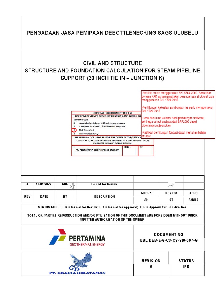 Pengadaan Jasa Pemipaan Debottlenecking Sags Ulubelu: Document No UBL ...