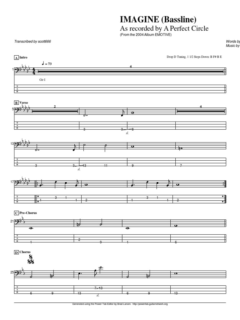 A Perfect Circle - Imagine Bass | PDF | Song Structure | Songs
