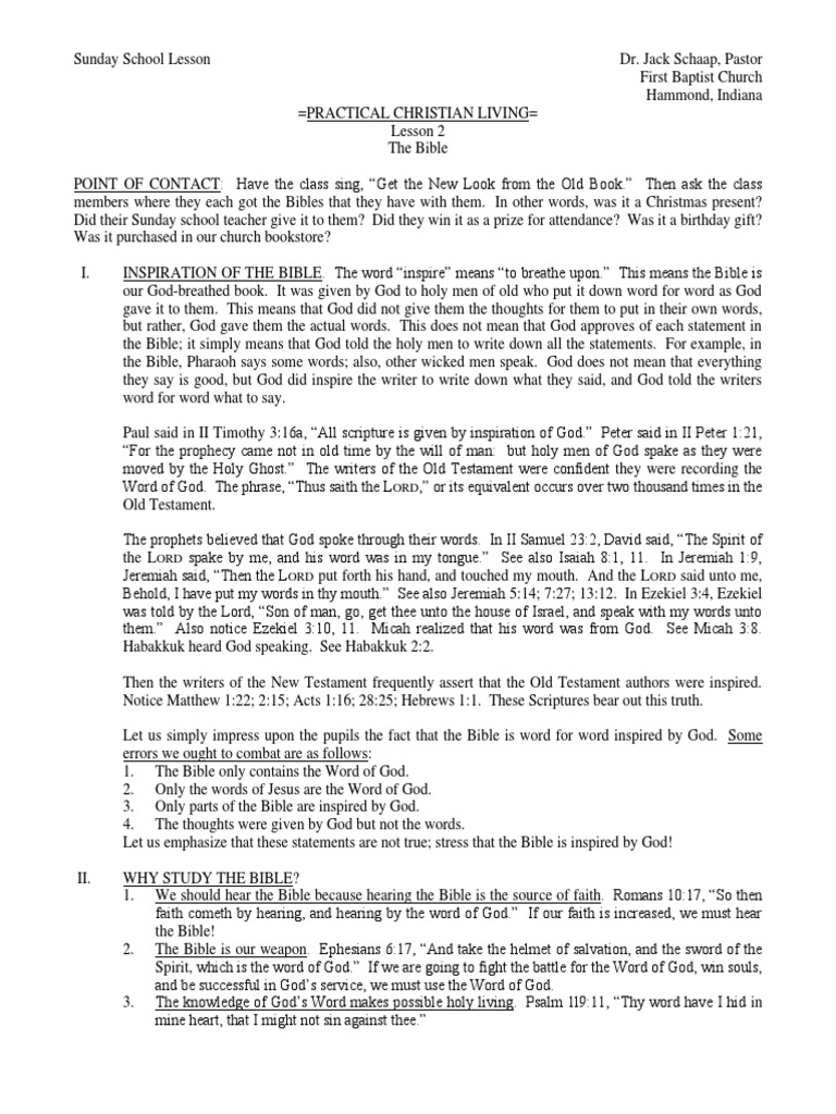 Lesson 2 | PDF | Bible | God