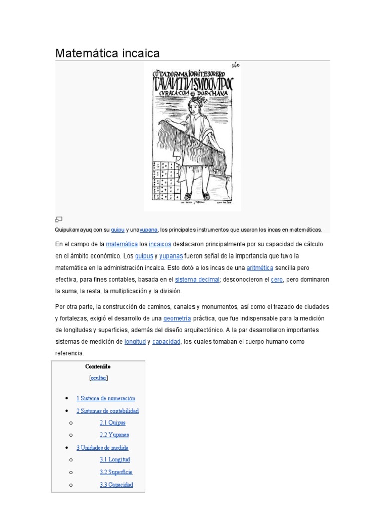 Matemática Inca: Quipus y Yupanas | PDF | Imperio Inca | Enseñanza de ...