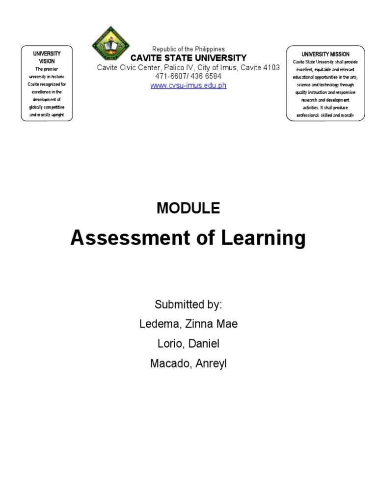 Module - Assessment of Learning | PDF | Educational Assessment | Teachers