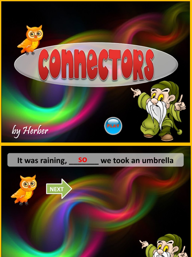 Connectors PPT Fun Activities Games Games 54186 | PDF