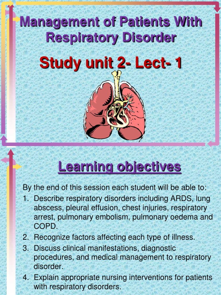 Study Unit 11 - Resp Disorder Reviewd | PDF | Pneumonia | Lung