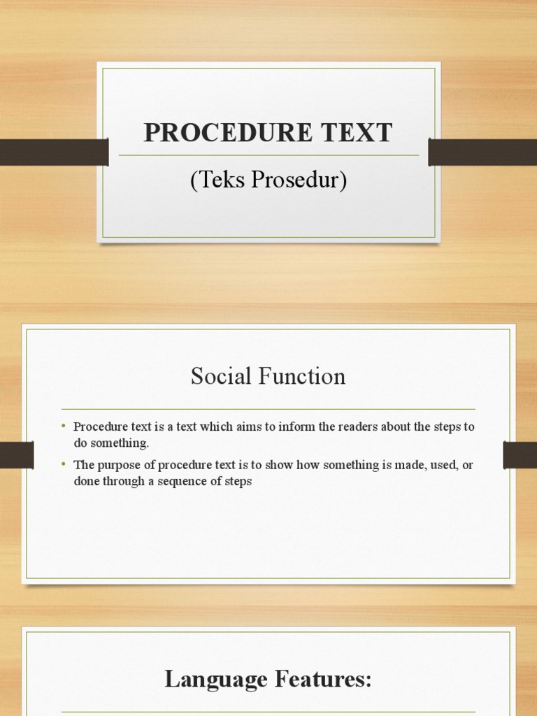Procedure Text: (Teks Prosedur) | Download Free PDF | Foods | Cooking