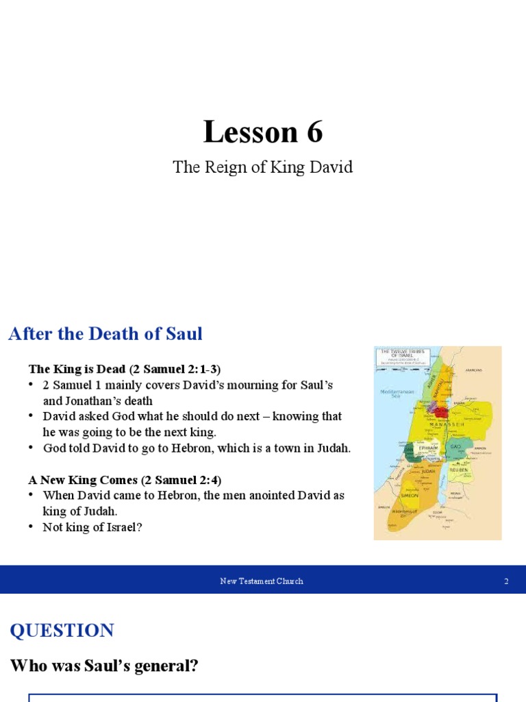 Lesson 6: The Reign of King David | PDF | David | Ark Of The Covenant
