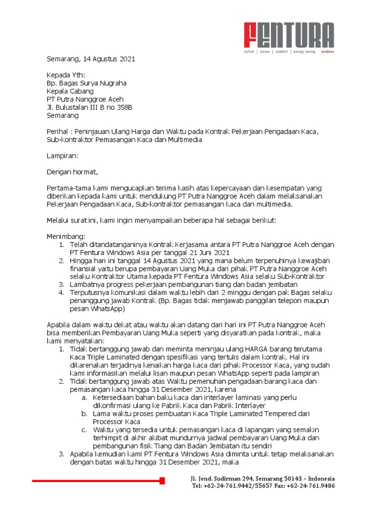 Surat Review Kontrak Pdf