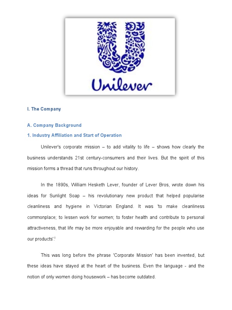 Unilever Philippines: Company History and Mission | PDF | Capitalism ...