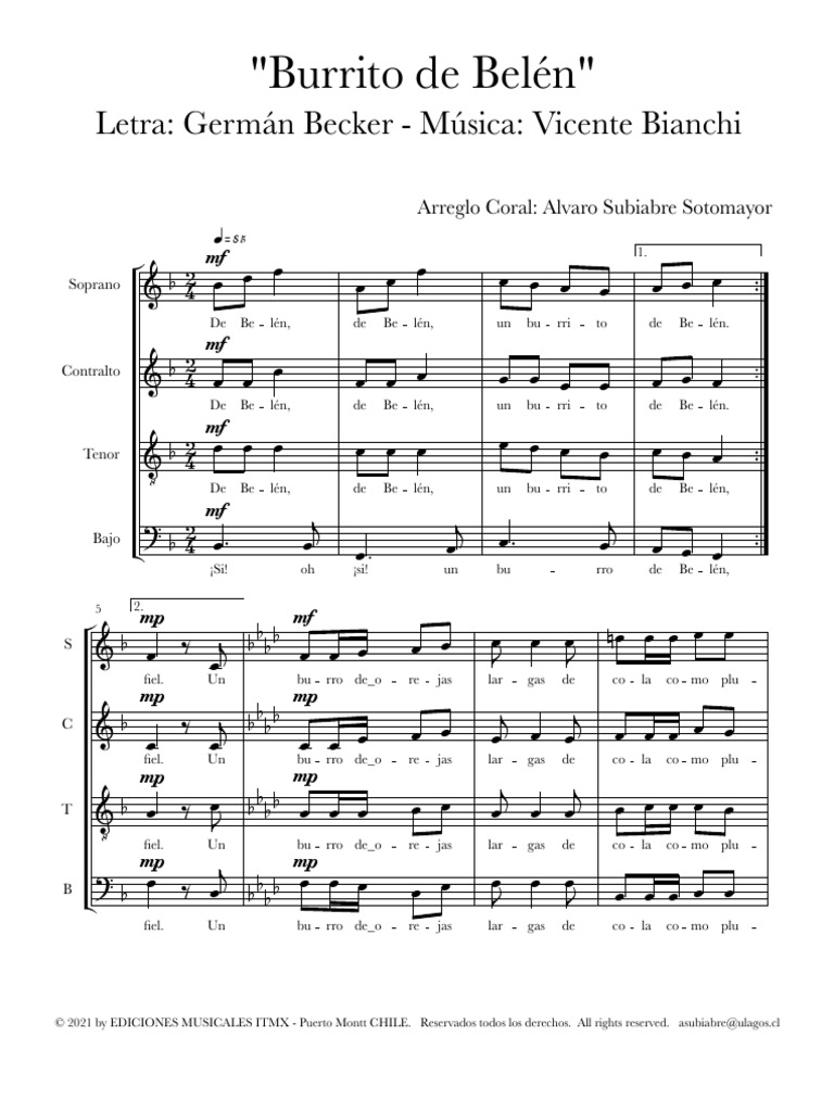 Burrito de Belén | PDF | Música vocal