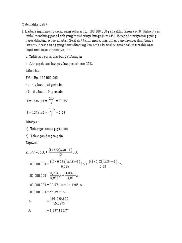 Matematika Bab 4 | PDF | Bisnis