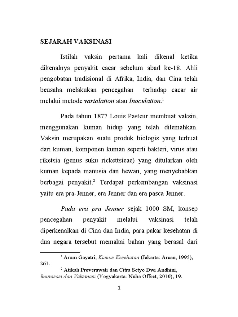 Sejarah Vaksinasi | PDF | Pengembangan Diri | Sains & Matematika