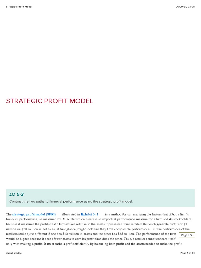 2-Strategic Profit Model | PDF | Gross Margin | Retail