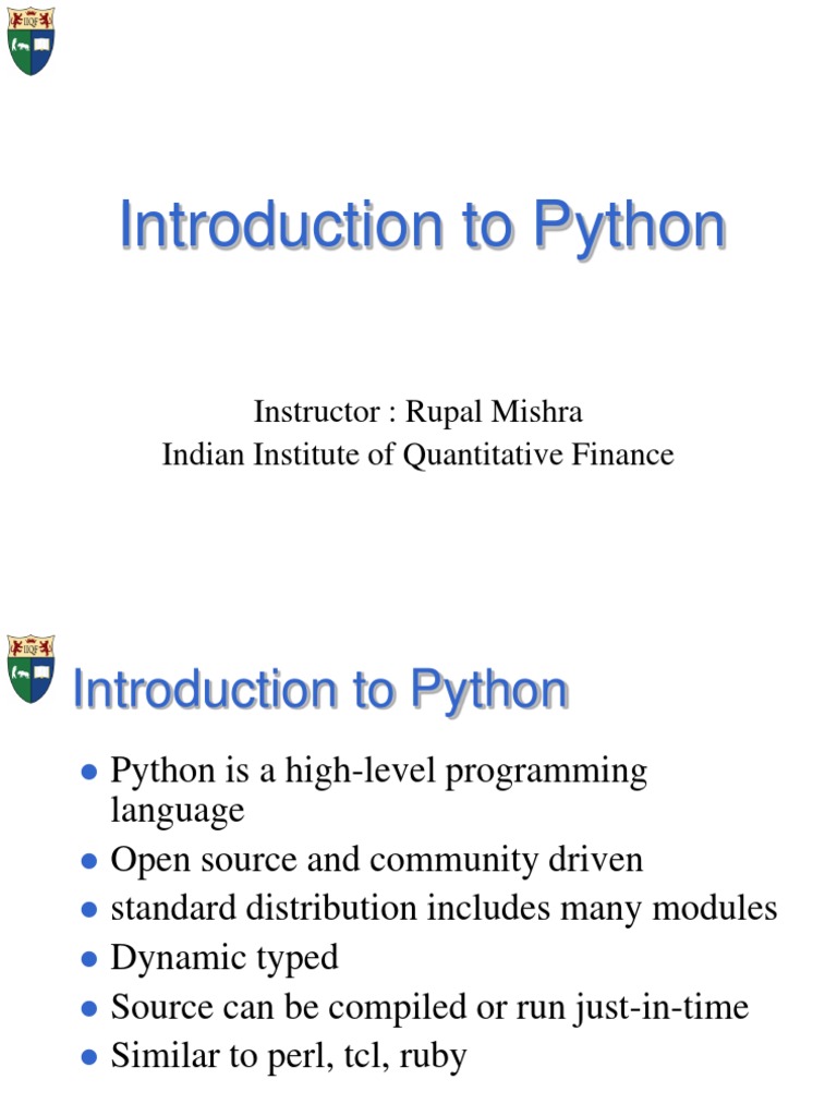 IIQF Python | PDF | Control Flow | Python (Programming Language)