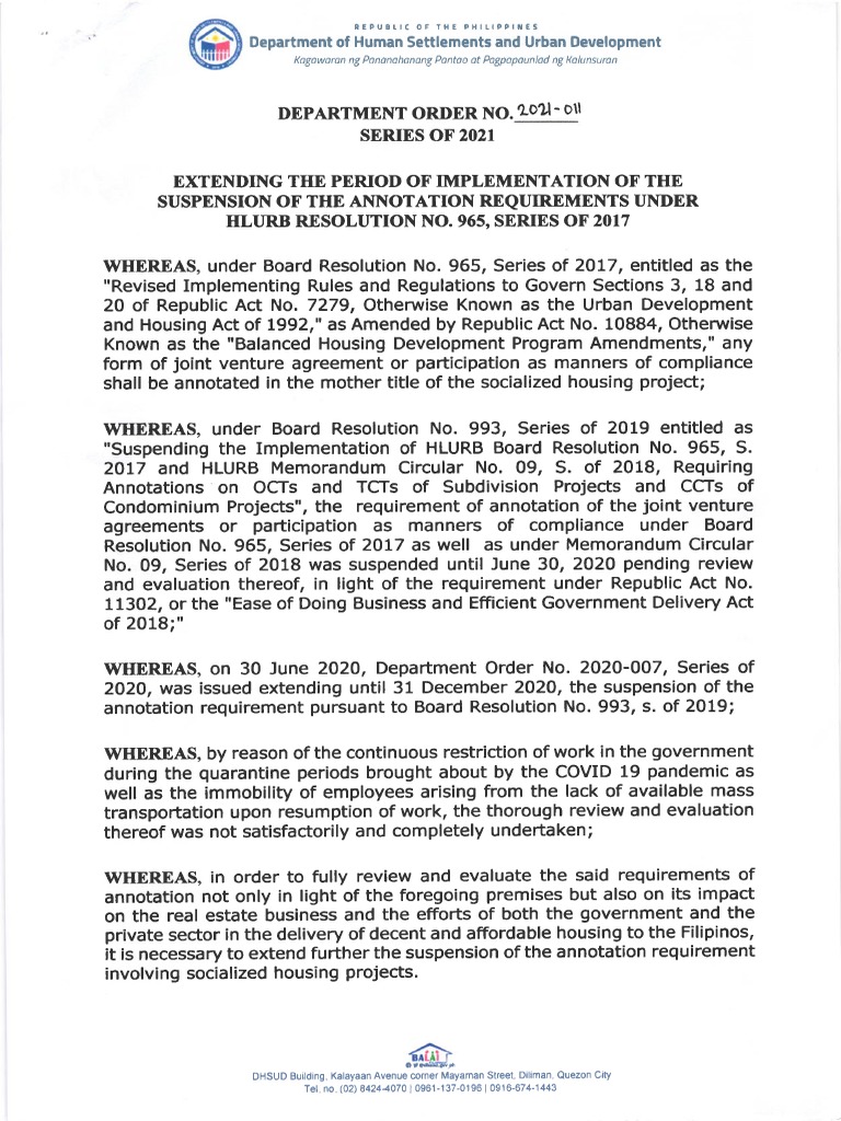 Department Order No.2021-011 | PDF