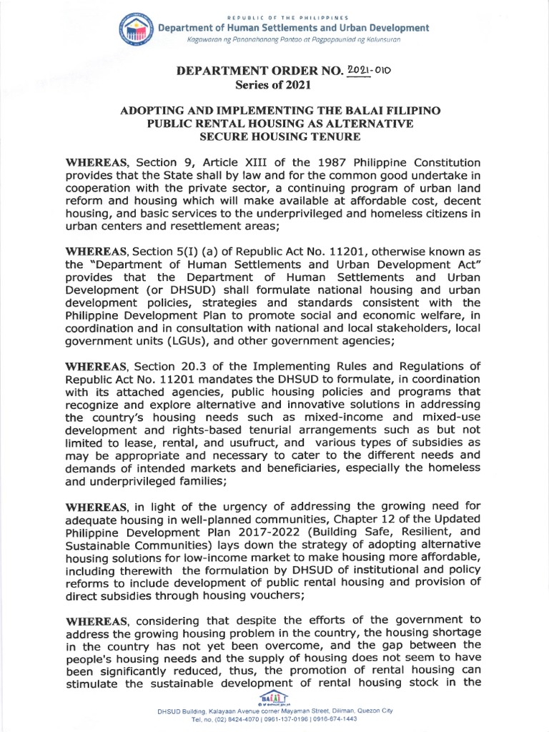 Department Order No.2021-010 | PDF