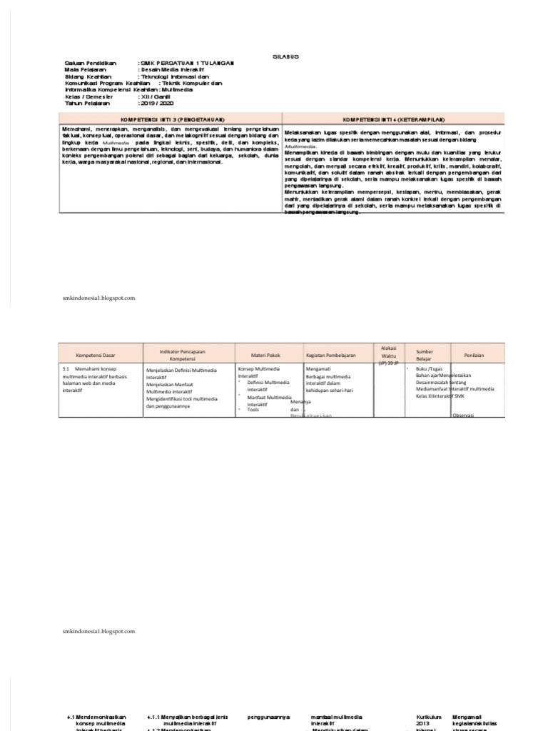 Silabus Dmi 2020 Fix | PDF