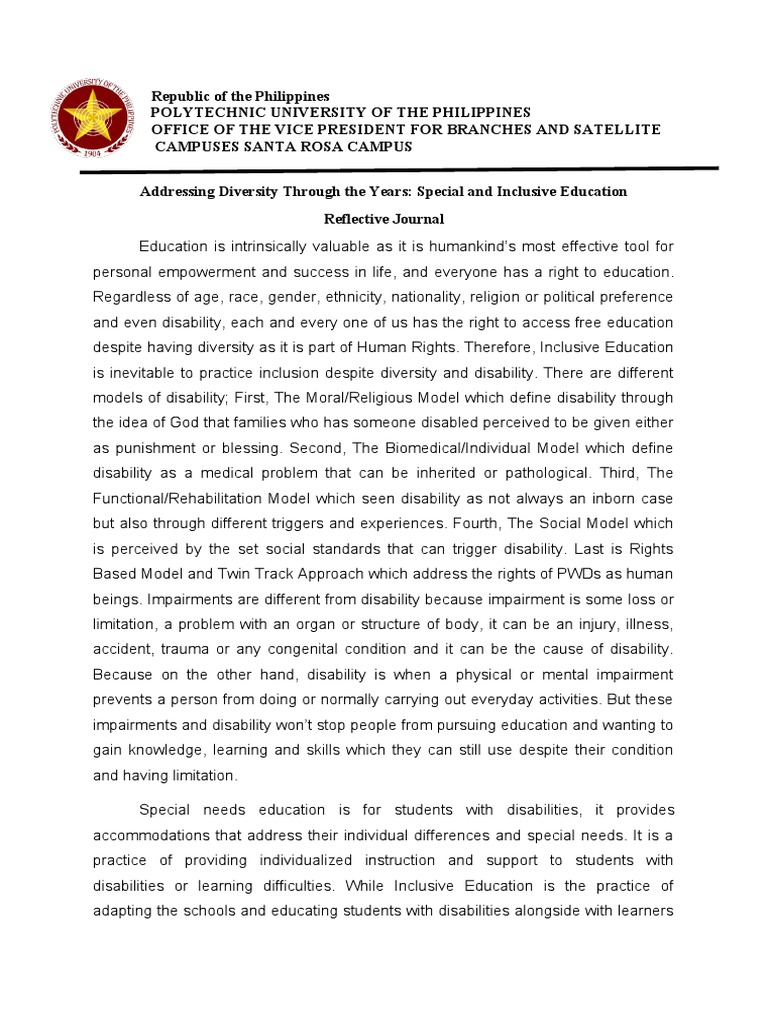 Addressing Diversity Through The Years Special and Inclusive Education ...