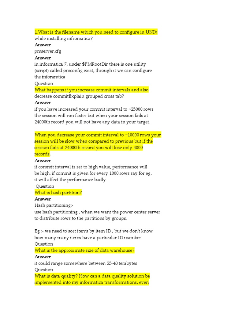 Informatica Interview Questions | PDF | Database Index | Databases