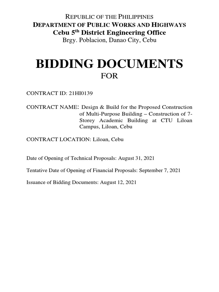 21HI0139 Bid Docs | PDF | Joint Venture | Procurement