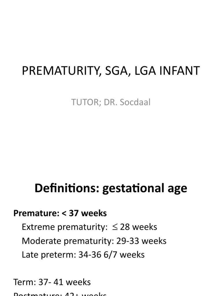 Prematurity, Sga, Lga Infant by Sodal | PDF | Low Birth Weight ...