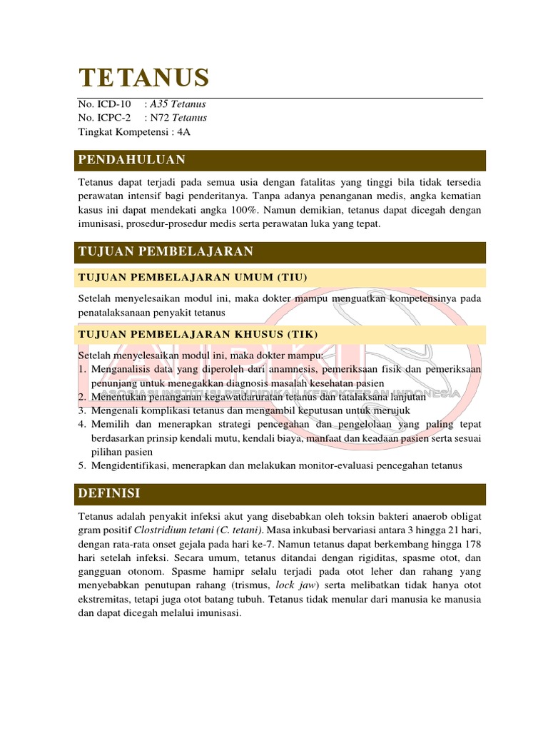 Modul Tetanus | PDF