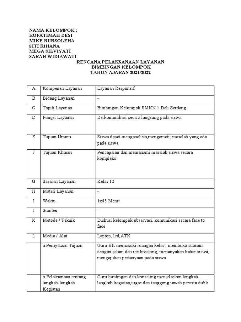 RPL Bimbingan Kelompok-Layanan Responsif | PDF